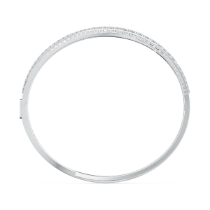 Brazalete Twist, Blanco, Baño de rodio | Swarovski Ecuador