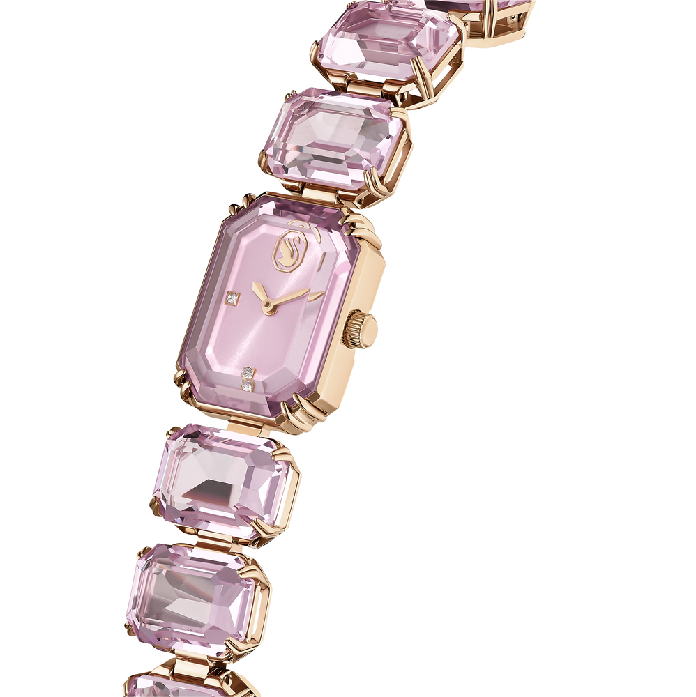 Reloj , Pulsera de talla octogonal , Rosa, Acabado tono oro rosa ...