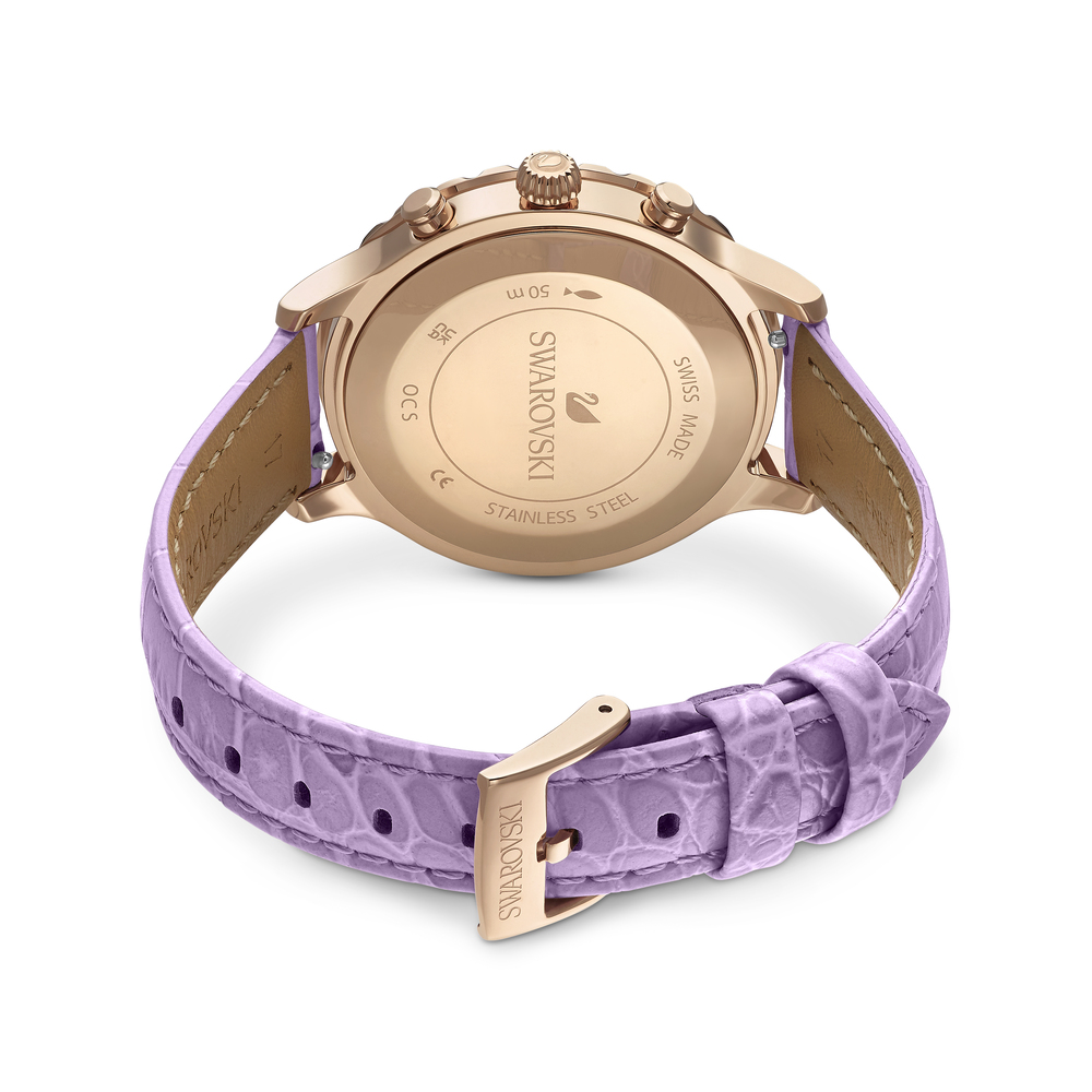 Reloj Octea Lux Chrono, Fabricado en Suiza, Correa de piel, Morado ...