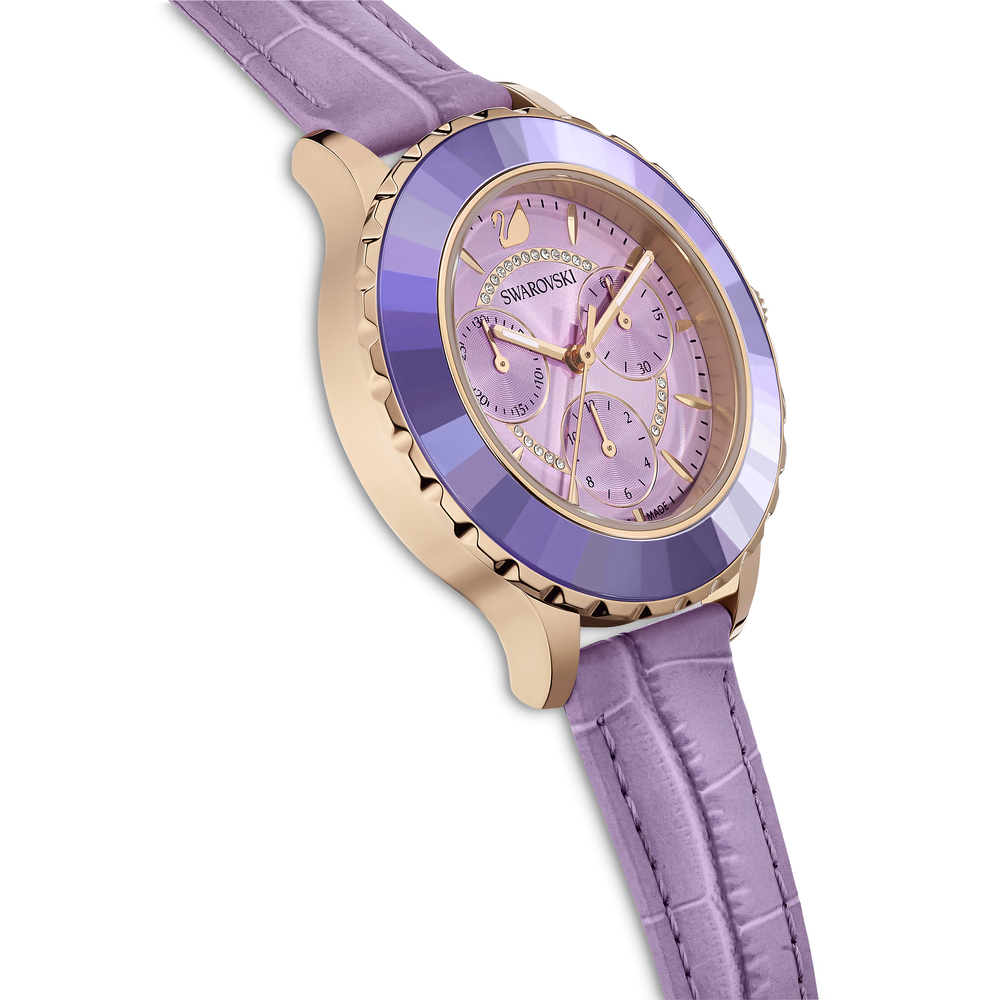 Reloj Octea Lux Chrono, Fabricado en Suiza, Correa de piel, Morado ...