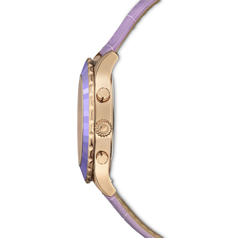 Reloj Octea Lux Chrono, Fabricado en Suiza, Correa de piel, Morado ...