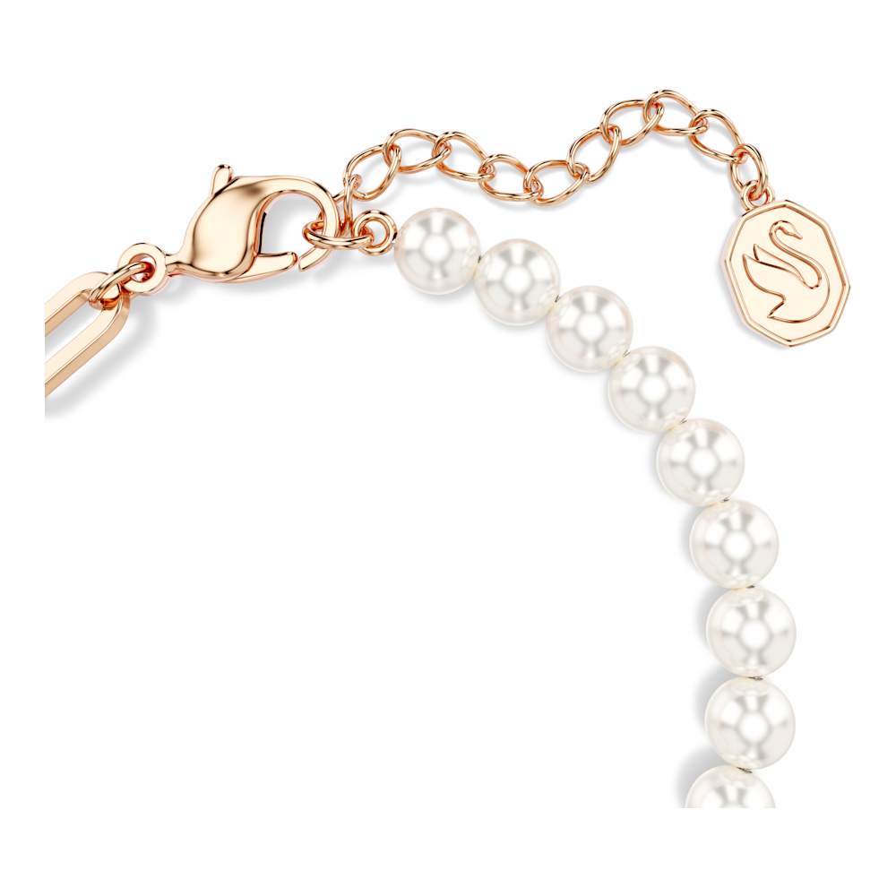 Pulsera Teddy, Perla de cristal, Oso, Rosa, Baño tono oro rosa ...