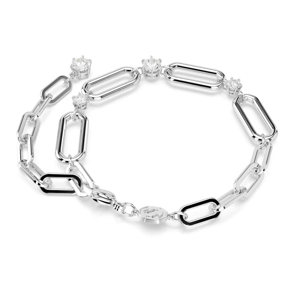 Pulsera Constella, Blanca, Baño de rodio | Swarovski Ecuador