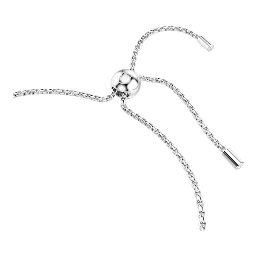 Pulsera Matrix, Degradado de tallas redondas, Blanca, Baño de rodio ...