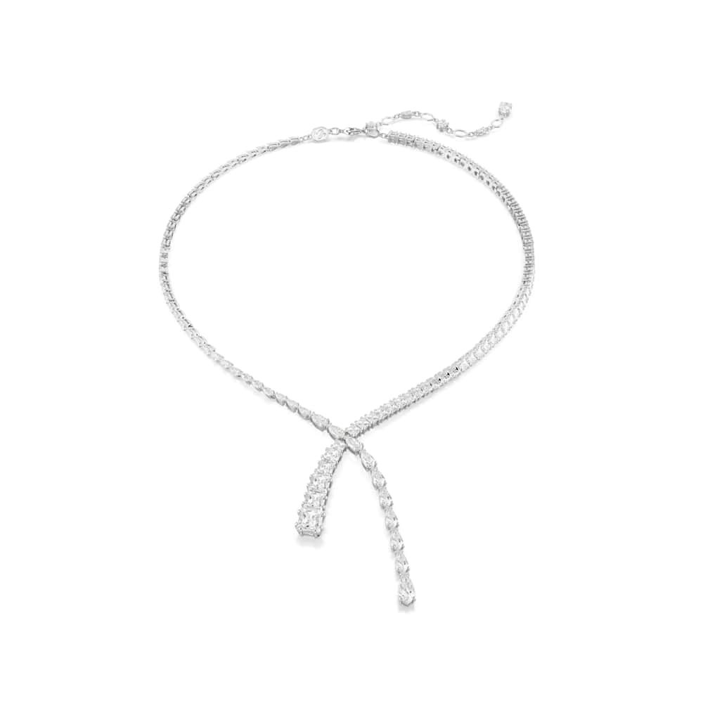 Collar en Y Matrix, Tallas mixtas, Blanco, Baño de rodio | Swarovski ...