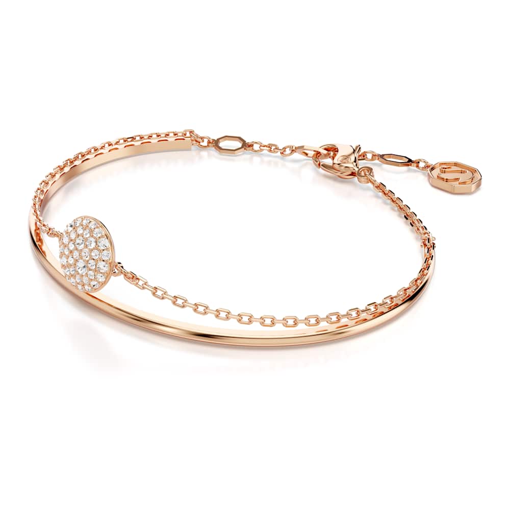 Brazalete Sublima, Blanco, Baño tono oro rosa | Swarovski Ecuador